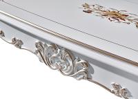 China Elegant Solid Wood White Minimalist Dining Table , Carving Dining Table Set for sale