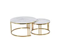 China Office Stainless Steel White Circle Marble Dining Table for sale