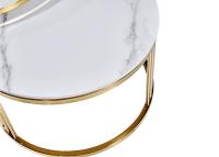 China Office Stainless Steel White Circle Marble Dining Table for sale