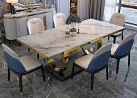 China ISO9001 Stylish Marble Dining Table , Stainless Steel And Marble Dining Table for sale