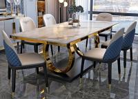 China ISO9001 Stylish Marble Dining Table , Stainless Steel And Marble Dining Table for sale