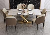 China Solid Wood Luxury Fashion Marble Top Dining Room Table Set for sale