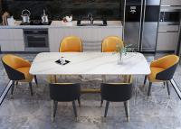 China Luxury European Stainless Steel Marble Dining Room Table for sale
