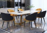 China Luxury European Stainless Steel Marble Dining Room Table for sale