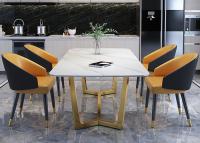China Luxury European Stainless Steel Marble Dining Room Table for sale
