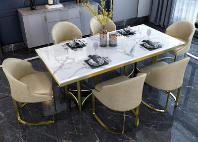 China Fashionable Tabletop Slate Dining Table Stainless Steel Frame for sale