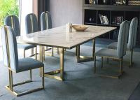 China Fashionable Tabletop Slate Dining Table Stainless Steel Frame for sale