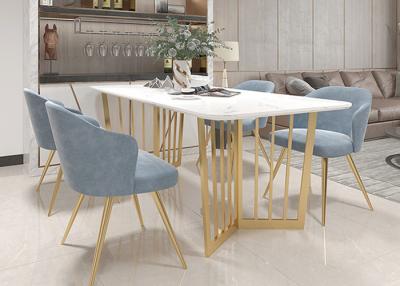 China Stainless Steel Bottom Frame Modern Dining Table Marble for sale