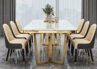 China Stylish Luxury Marble Dining Table , Marble Top Table With Metal Legs for sale