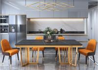 China Stylish Luxury Marble Dining Table , Marble Top Table With Metal Legs for sale