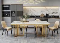 China Stylish Luxury Marble Dining Table , Marble Top Table With Metal Legs for sale