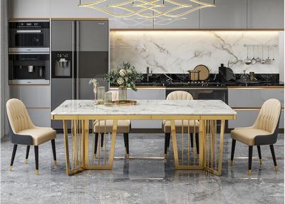 China Stylish Luxury Marble Dining Table , Marble Top Table With Metal Legs for sale
