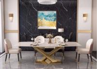 China 130x80x77cm Marble Top Dining Room Table for sale