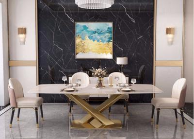 China 130x80x77cm Marble Top Dining Room Table for sale