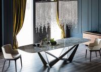 China Marble hotel Dining Table With Stainless Steel Legs for sale