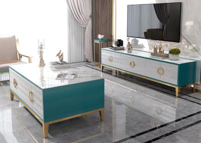 China ISO18001 Marble TV Unit With Matching Coffee Table for sale
