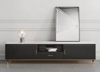 China Solid Wood TV Unit Coffee Table Set Stainless Steel Bottom Frame for sale