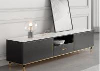 China Solid Wood TV Unit Coffee Table Set Stainless Steel Bottom Frame for sale