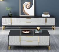 China ISO9001 Modern Elegant Home TV Unit Coffee Table Set for sale