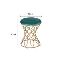 China Indoor Gold Velvet 35cm Stainless Steel Ottoman Dirt Resistant for sale