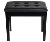 China Duet Keyboard Odm Double Piano Bench With Storage Wide Seat Faux Leather Black for sale