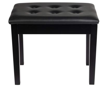 China Duet Keyboard Odm Double Piano Bench With Storage Wide Seat Faux Leather Black for sale