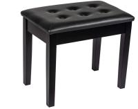 China Duet Keyboard Odm Double Piano Bench With Storage Wide Seat Faux Leather Black for sale