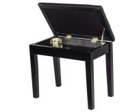 China Duet Keyboard Odm Double Piano Bench With Storage Wide Seat Faux Leather Black for sale
