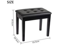 China Duet Keyboard Odm Double Piano Bench With Storage Wide Seat Faux Leather Black for sale