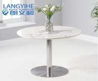 China White Oem Odm Circle Marble Dining Table 120cm for sale