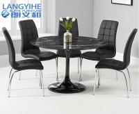 China Oem 120cm Round Marble Dining Table Set For Breakfast for sale