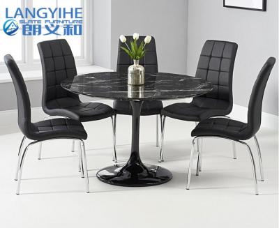China Oem 120cm Round Marble Dining Table Set For Breakfast for sale