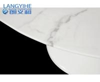 China 120cm White Marble Round Dining Table And Upholstered Dining Chair for sale