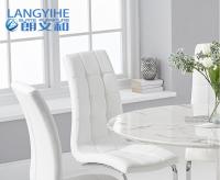 China 120cm White Marble Round Dining Table And Upholstered Dining Chair for sale