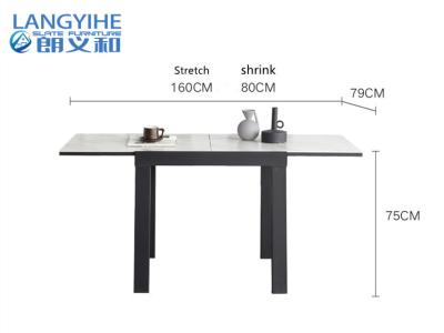 China Square Retractable Slate Odm Modern Minimalist Dining Table for sale