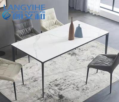 China Rock Slab Home Minimalist Marble Dining Table 130x70cm for sale