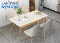 China Rectangular Rock Board Marble Dining Table And Chair Combination for sale