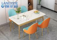 China Rectangular Rock Board Marble Dining Table And Chair Combination for sale