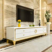 China Stainless Steel TV Stand And Coffee Table Set Luxury Living Room Furniture for sale