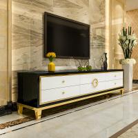 China Stainless Steel TV Stand And Coffee Table Set Luxury Living Room Furniture for sale