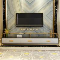 China Bubble EPE Luxury Tv Cabinet Living Room Furniture Stainless Steel Frame for sale