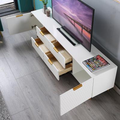 China Living Room Center Table And TV Cabinet Marble Iron Luxury Long Shape for sale