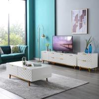 China Living Room Center Table And TV Cabinet Marble Iron Luxury Long Shape for sale