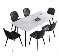 China Prevent Scratches Minimalist Marble Dining Table And Chair Combination for sale