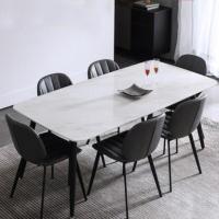 China Prevent Scratches Minimalist Marble Dining Table And Chair Combination for sale