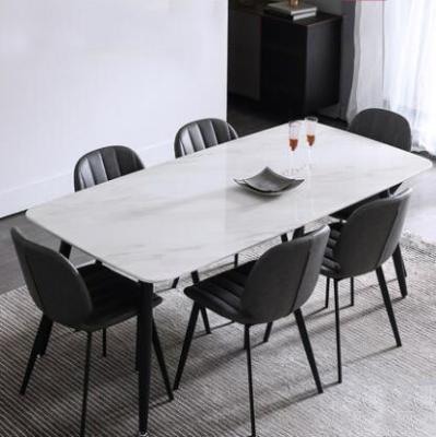 China Prevent Scratches Minimalist Marble Dining Table And Chair Combination for sale