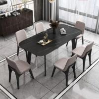 China Nordic Minimalist Wood Dining Table Light Luxury Modern For 6 People for sale