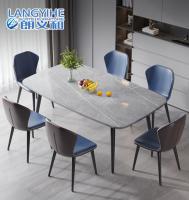 China Metal Minimalist Marble Dining Table And Chair Combination Oval Shape for sale