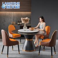 China Nordic Rock Slab Round Marble Dining Table For 8 Household for sale