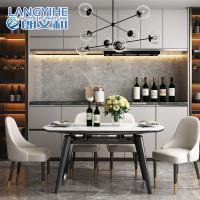 China Household Minimalist Marble Dining Table Telescopic Round Anti Collision for sale